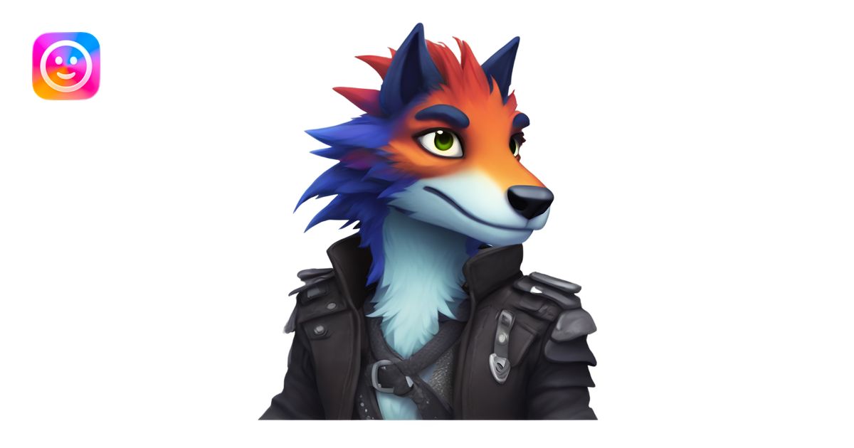 Colorful cute edgy badass anthropomorphic sergal furry emoji | AI Emoji ...