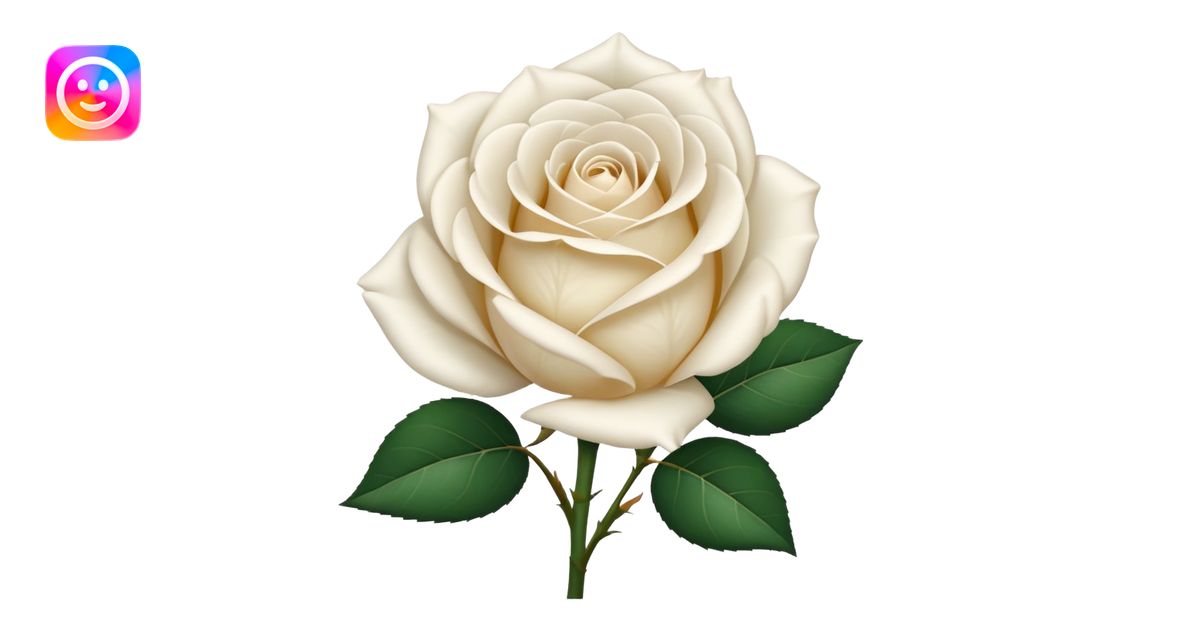 singe white rose emoji | AI Emoji Generator
