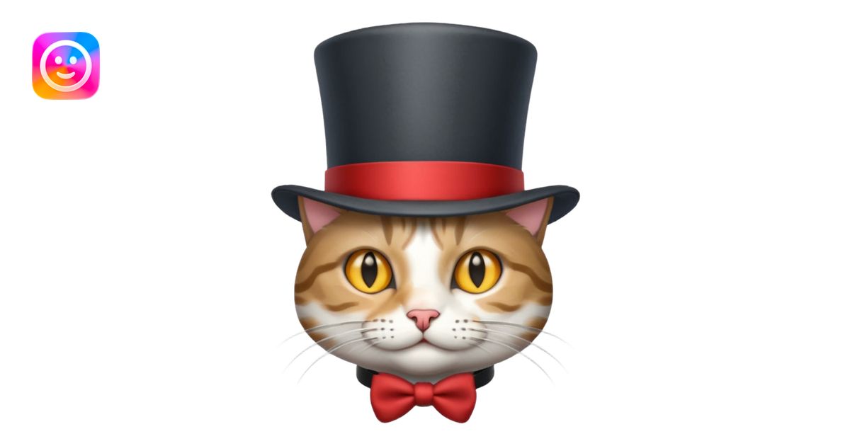 cat wearing a tophat emoji | AI Emoji Generator