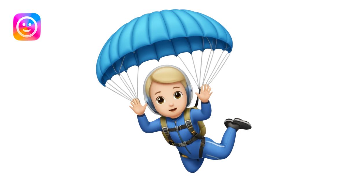 Skydiving baby with parachute and UFO emoji | AI Emoji Generator