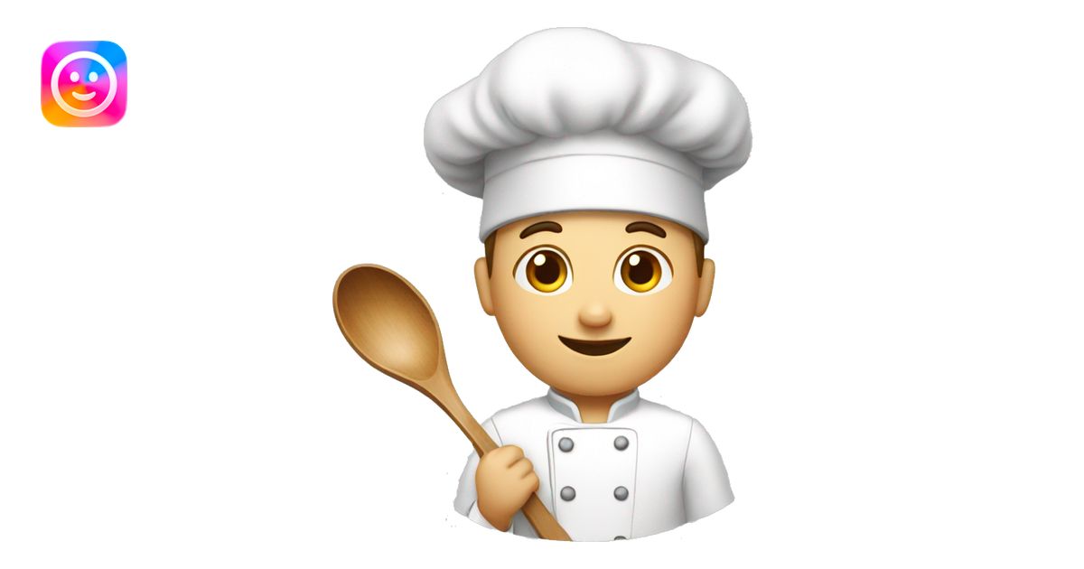 white chef with wooden spoon emoji | AI Emoji Generator