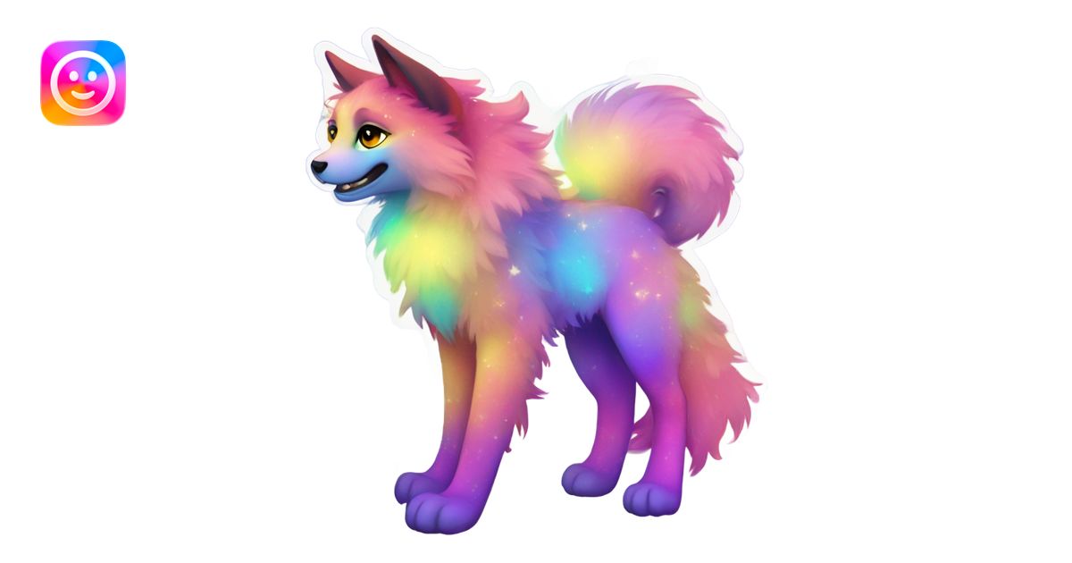 Colorful gradient-Sparkle-nebula-fursona anthropomorphic furry full ...