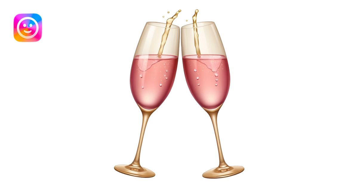 copas brindis rosa emoji | AI Emoji Generator