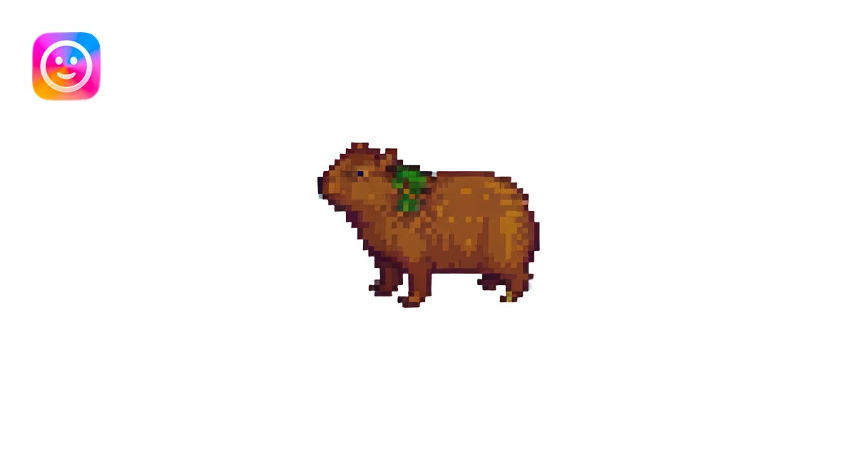 full body capibara pixel art illustration | AI Emoji Generator