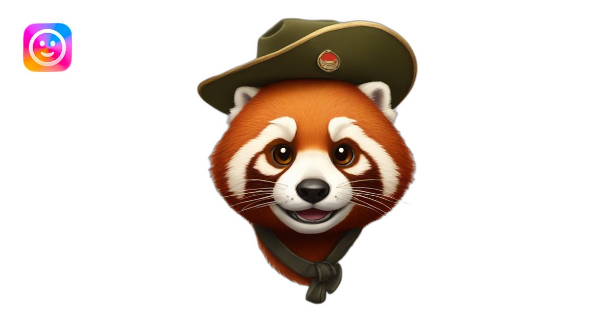 red panda with old german war hat emoji | AI Emoji Generator