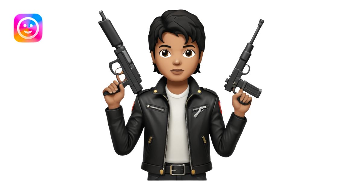 Micle Jackson holding a smg emoji | AI Emoji Generator