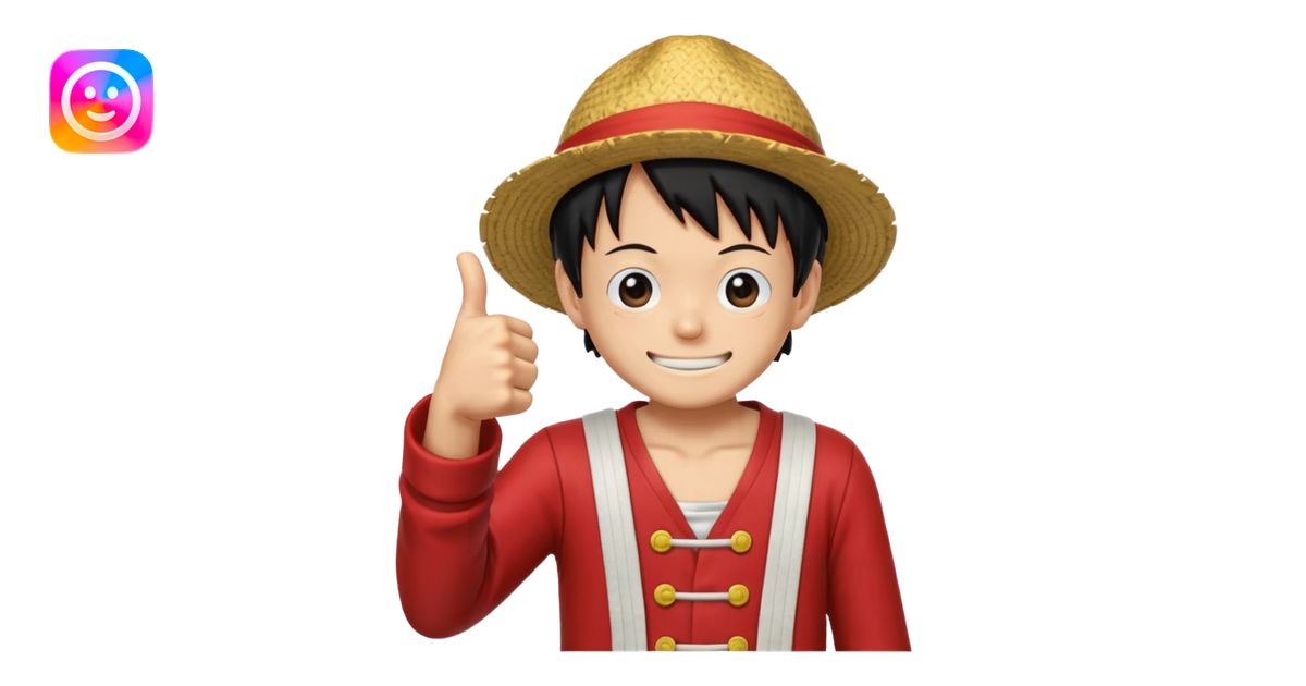 luffy giving a thumbs up in joyboy style emoji | AI Emoji Generator