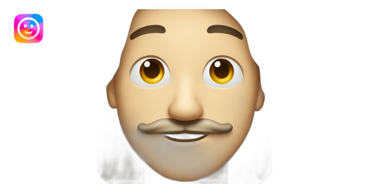 Man with mustache smiling and winking one eye emoji | AI Emoji Generator