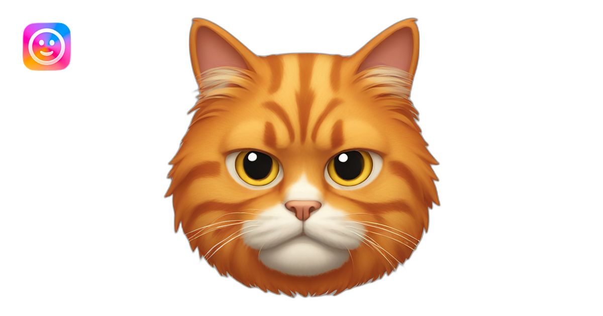 very grumpy fluffy orange cat emoji | AI Emoji Generator