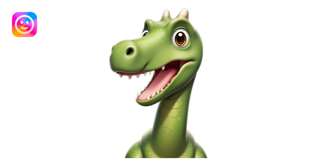 Cinematic Comical Brontosaurus Portrait Emoji, Head tilted dramatically ...