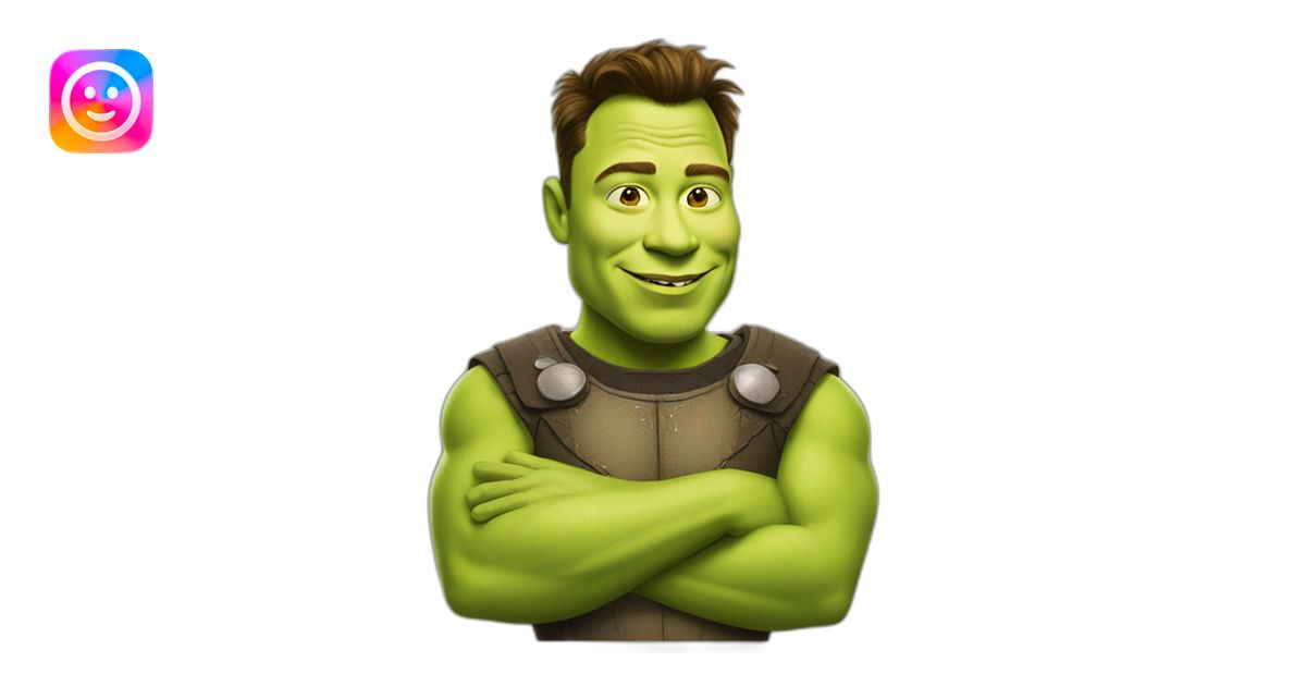 Elon musk as shrek emoji | AI Emoji Generator