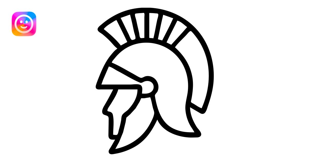 Roman Centurion's helmet, simple icon, bold lines, classic shape ...