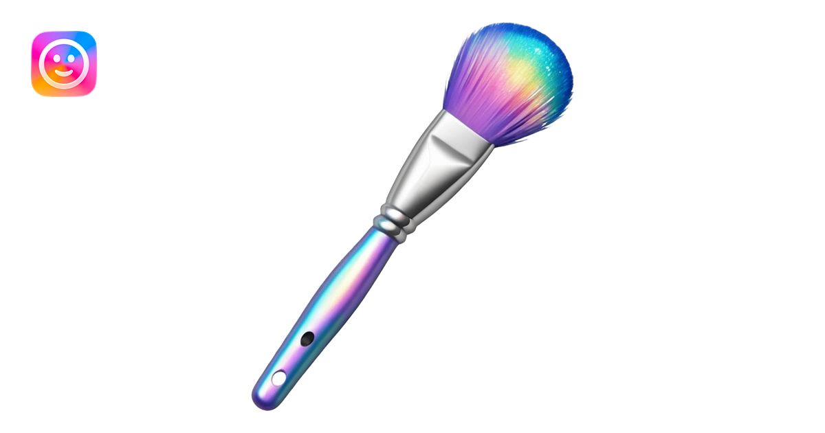 Iridescent makeup brush emoji | AI Emoji Generator