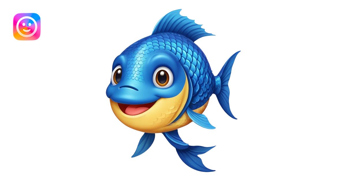 An sticker that’s a fish gooning emoji | AI Emoji Generator
