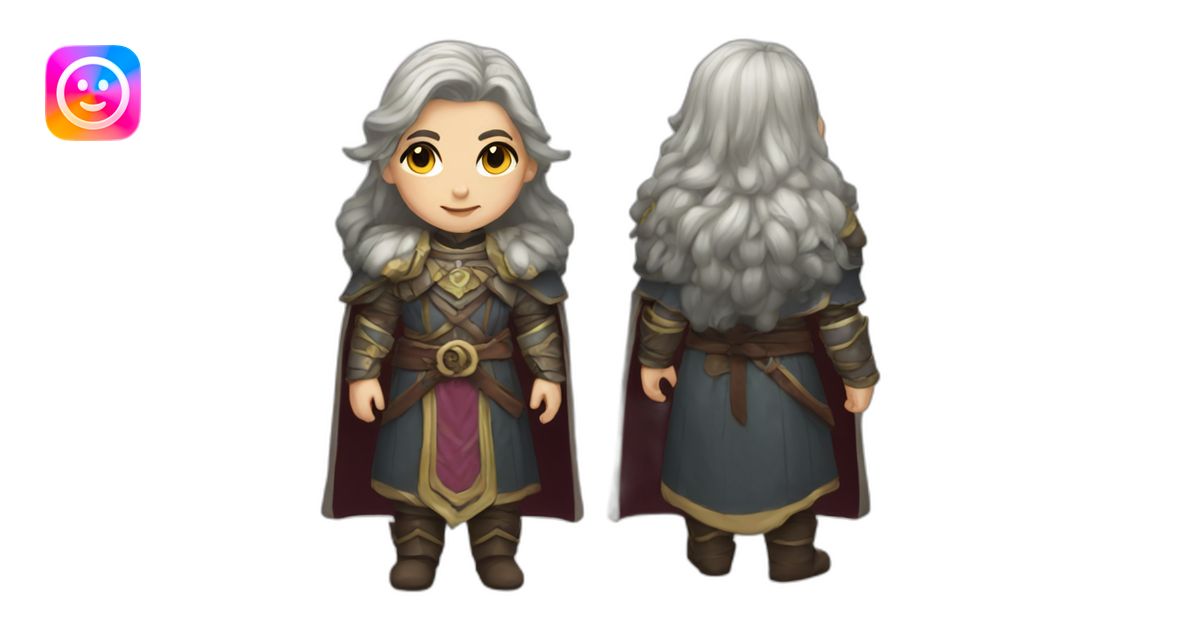 Androgynous Hill dwarf cleric emoji | AI Emoji Generator