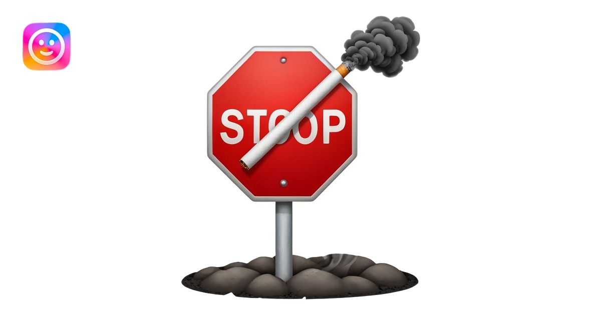stop sign with cigarette, vape, or weed behind it emoji | AI Emoji ...