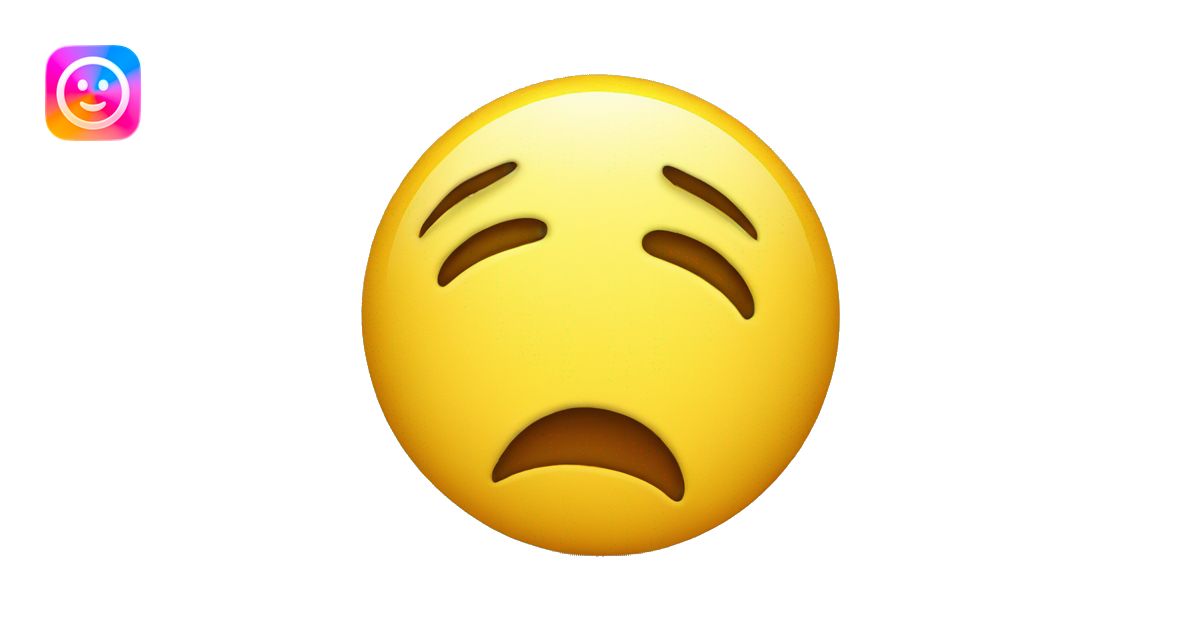Round yellow emoji face with a bored expression, downturned mouth and ...