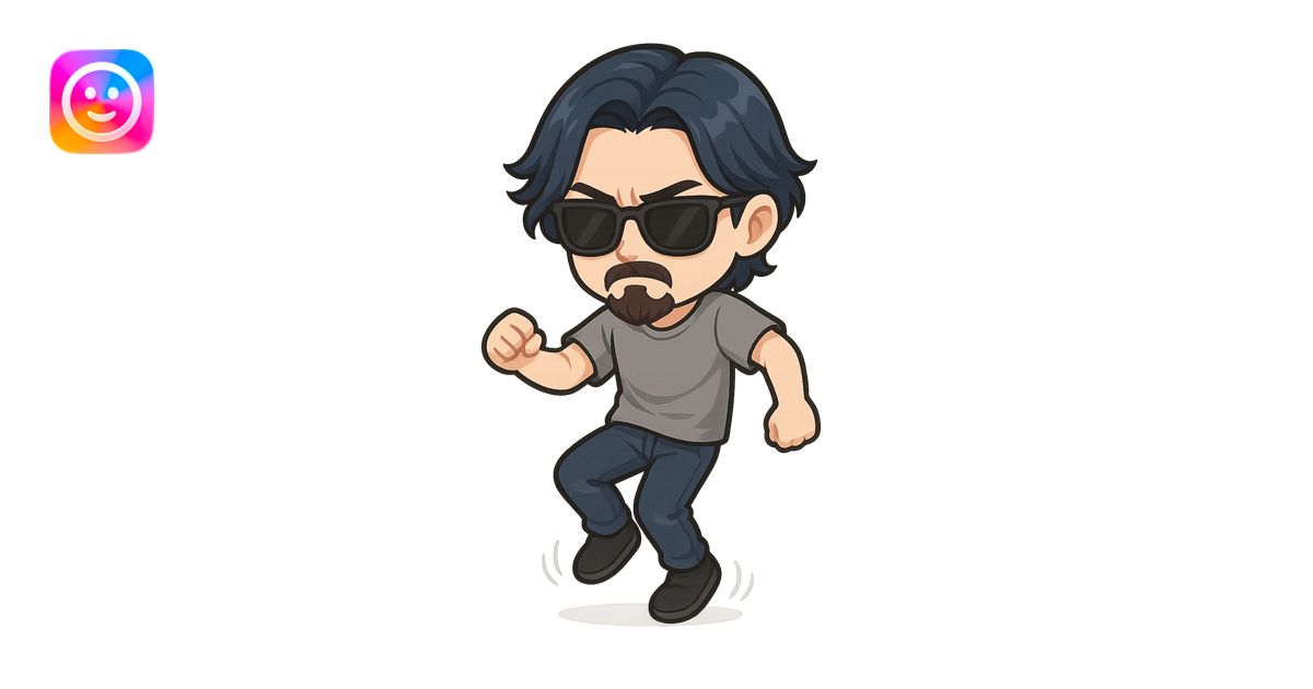a dark brooding hipster with electric dark blue hair, surfer middle ...