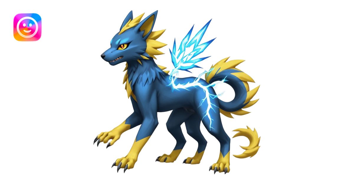 Zeraora-Luxray-Manectric-Renamon-Lombax-Weregarurumon-fusion-creature ...