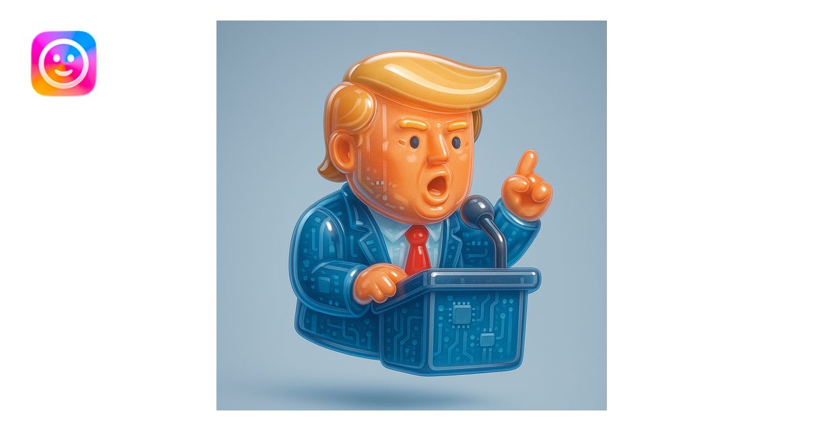 Donald Trump speaking at a rally 3D illustration | AI Emoji Generator