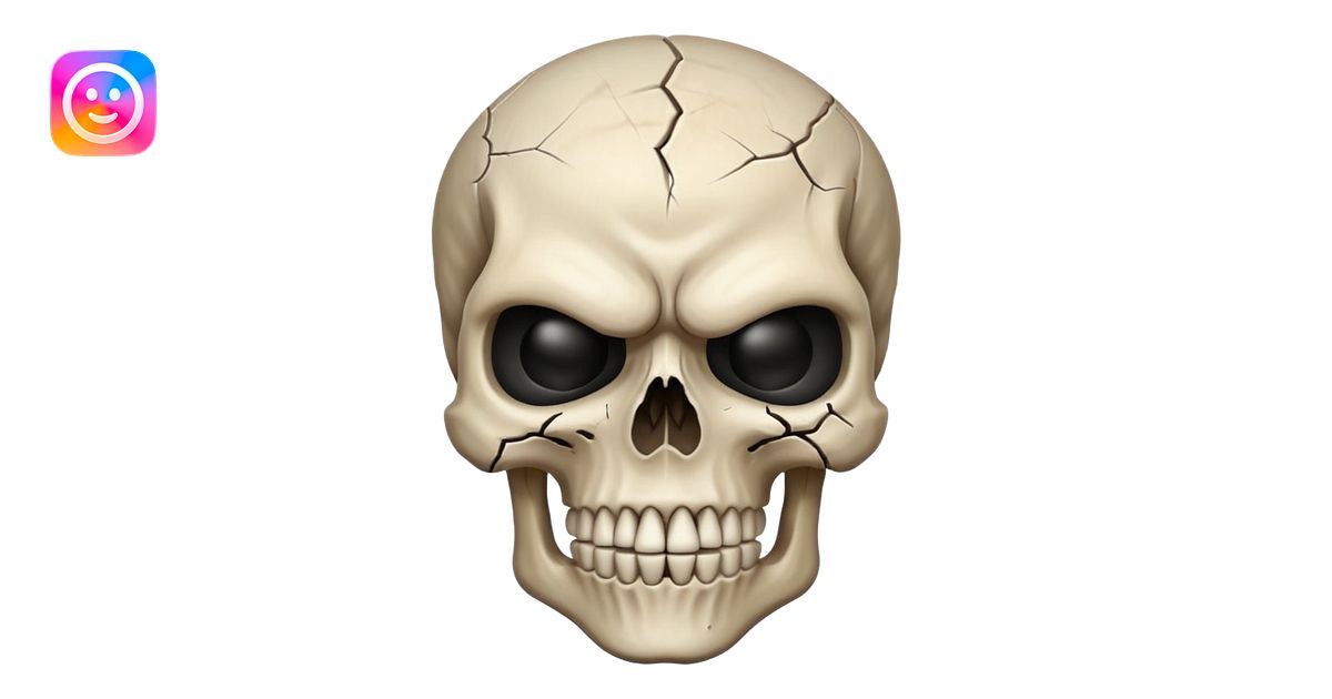 Skull with angry face emoji | AI Emoji Generator