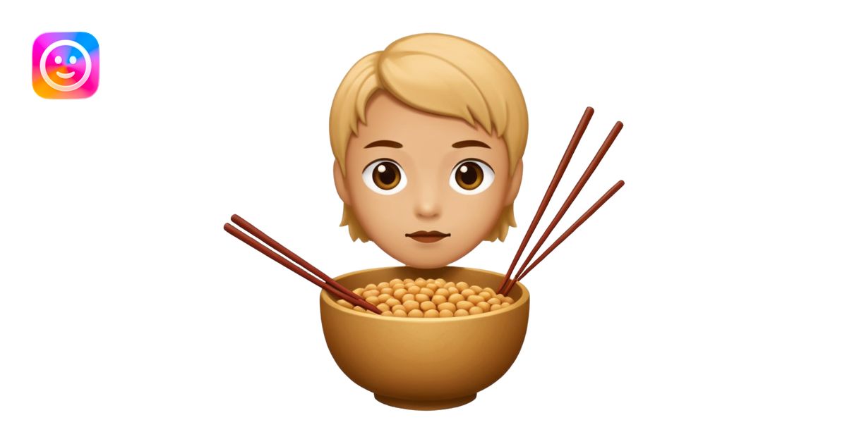 eating natto with chopsticks emoji | AI Emoji Generator