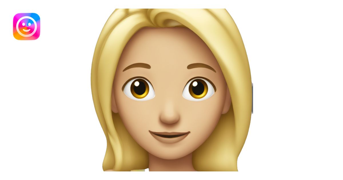 blonde girl with a smile emoji | AI Emoji Generator