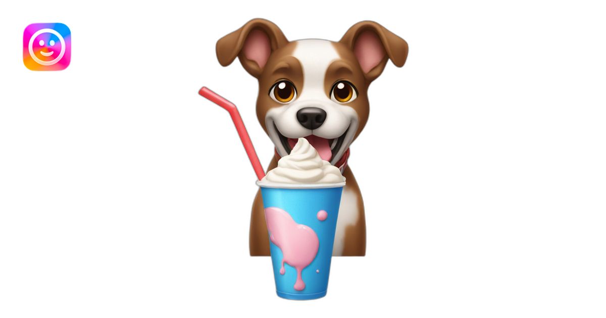 Dog drinking milkshake emoji | AI Emoji Generator