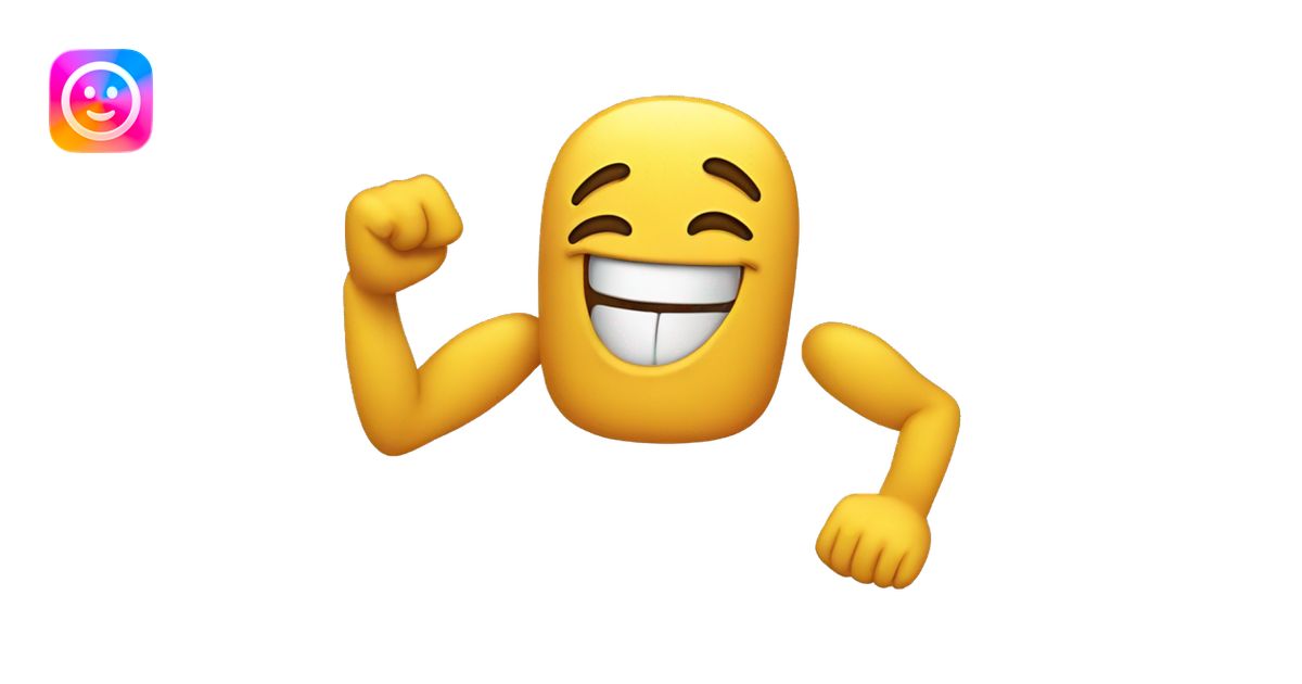 Laugh emoji with arms emoji | AI Emoji Generator