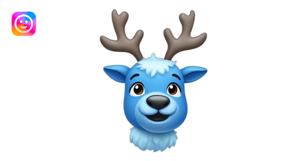 cute blue reindeer emoji | AI Emoji Generator