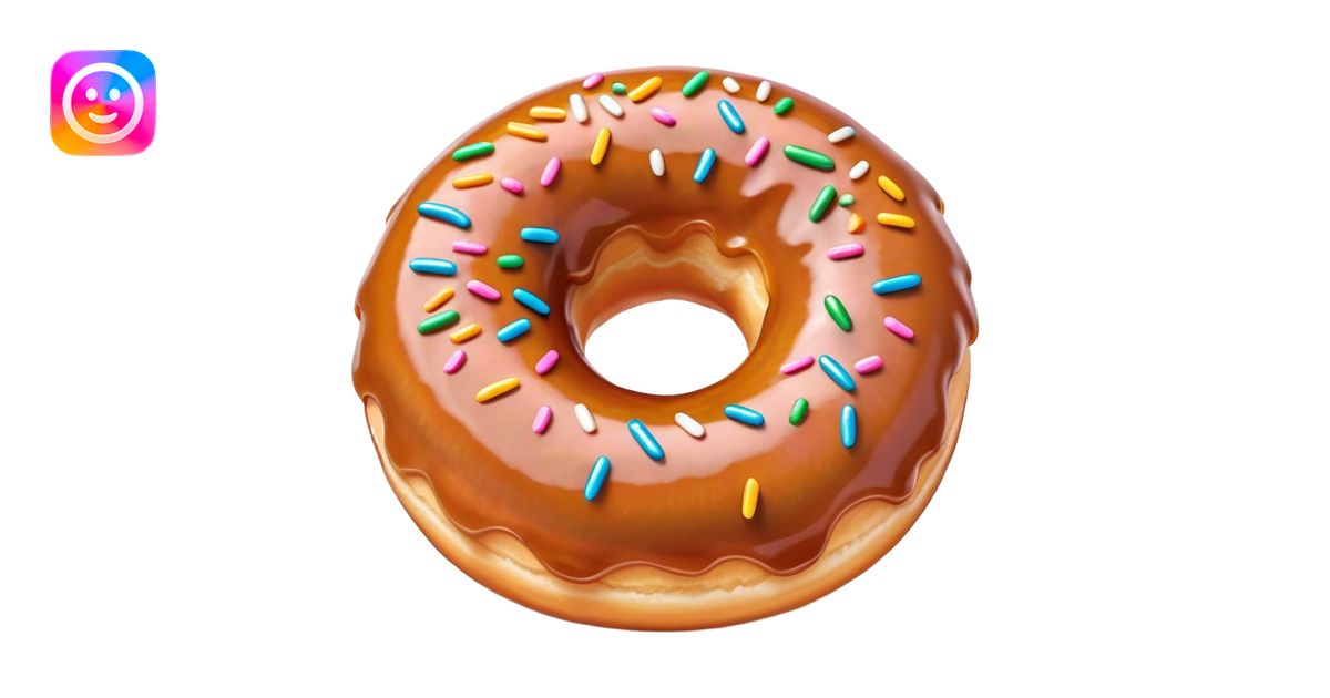 Cinematic Realistic Donut Dessert Emoji, depicted as a fluffy glazed ...
