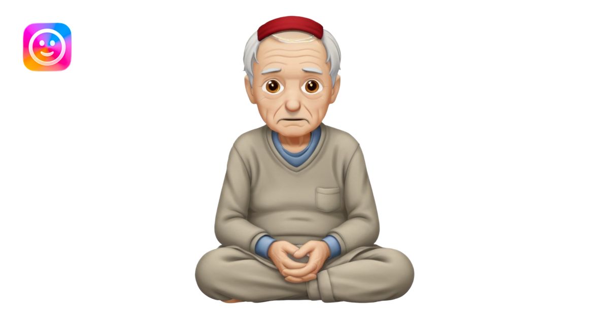 sitting weak old man emoji | AI Emoji Generator