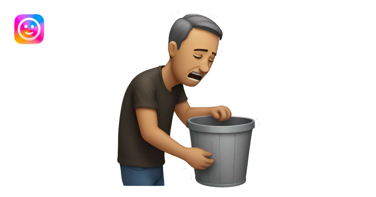 man crying into a bucket emoji | AI Emoji Generator