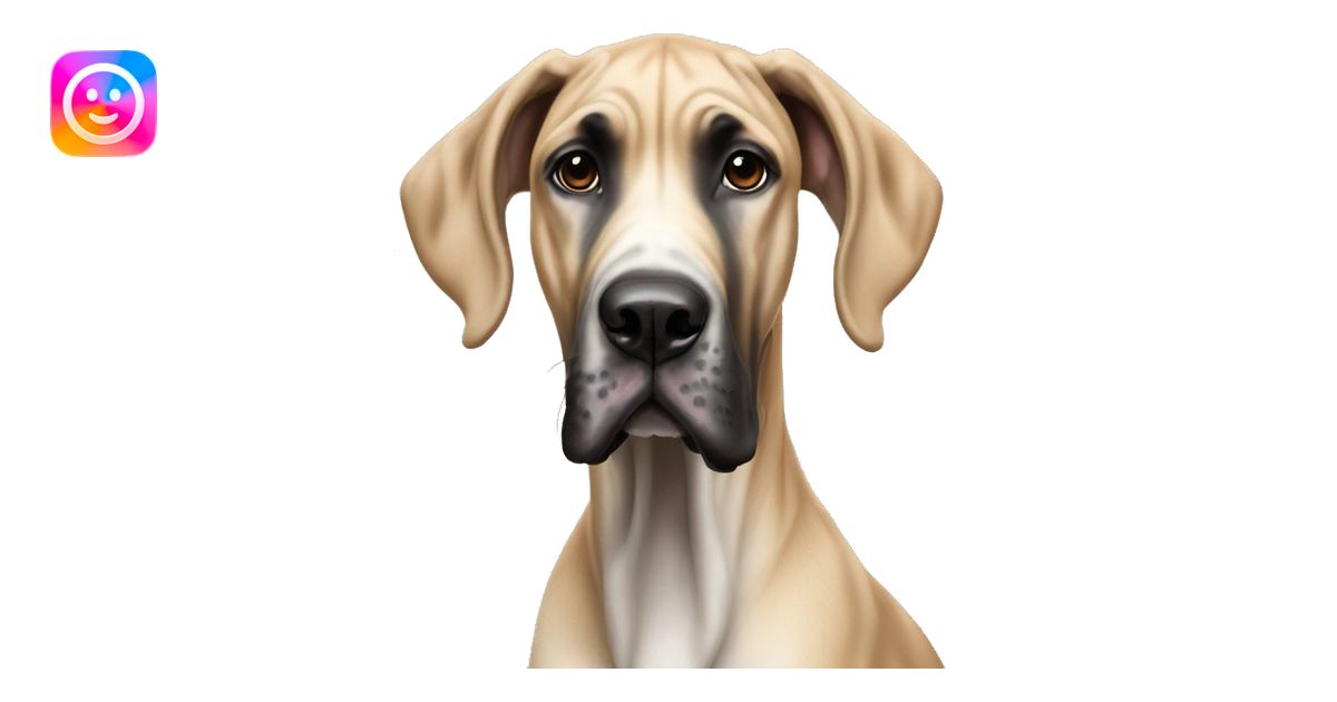 Hyper realistic fawn Great Dane emoji | AI Emoji Generator