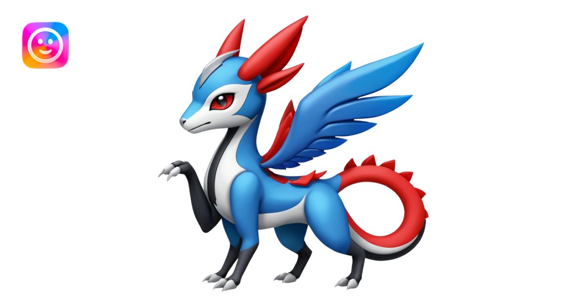 Colorful Red Black White Blue Meloetta-Koraidon-Wargreymon-Sergal ...