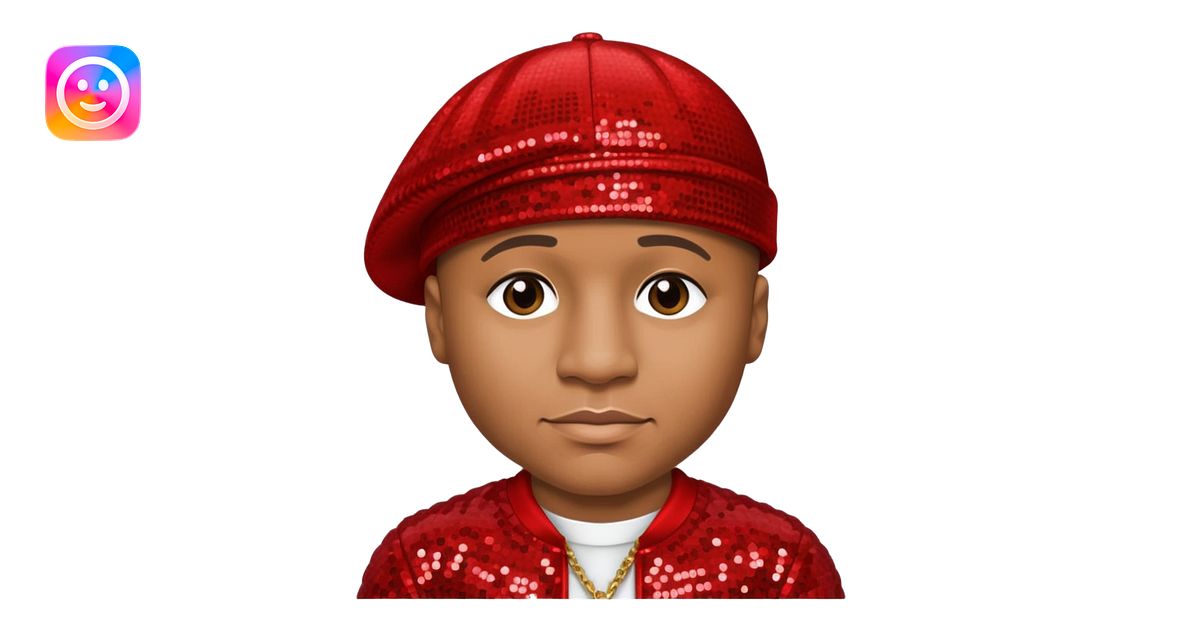 LL Cool J with red sequin outfit emoji | AI Emoji Generator