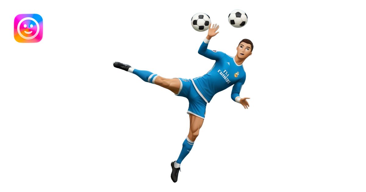 Ronaldo doing a bicycle kick with football in mid air While wearing a ...