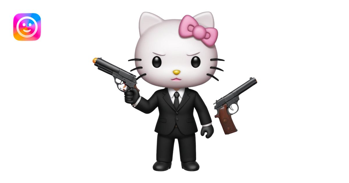 Mafia boss hello kitty who is a killer emoji | AI Emoji Generator