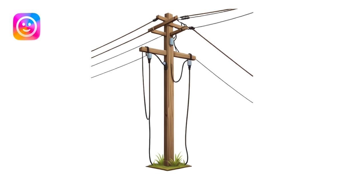 Electric pole with wires emoji | AI Emoji Generator