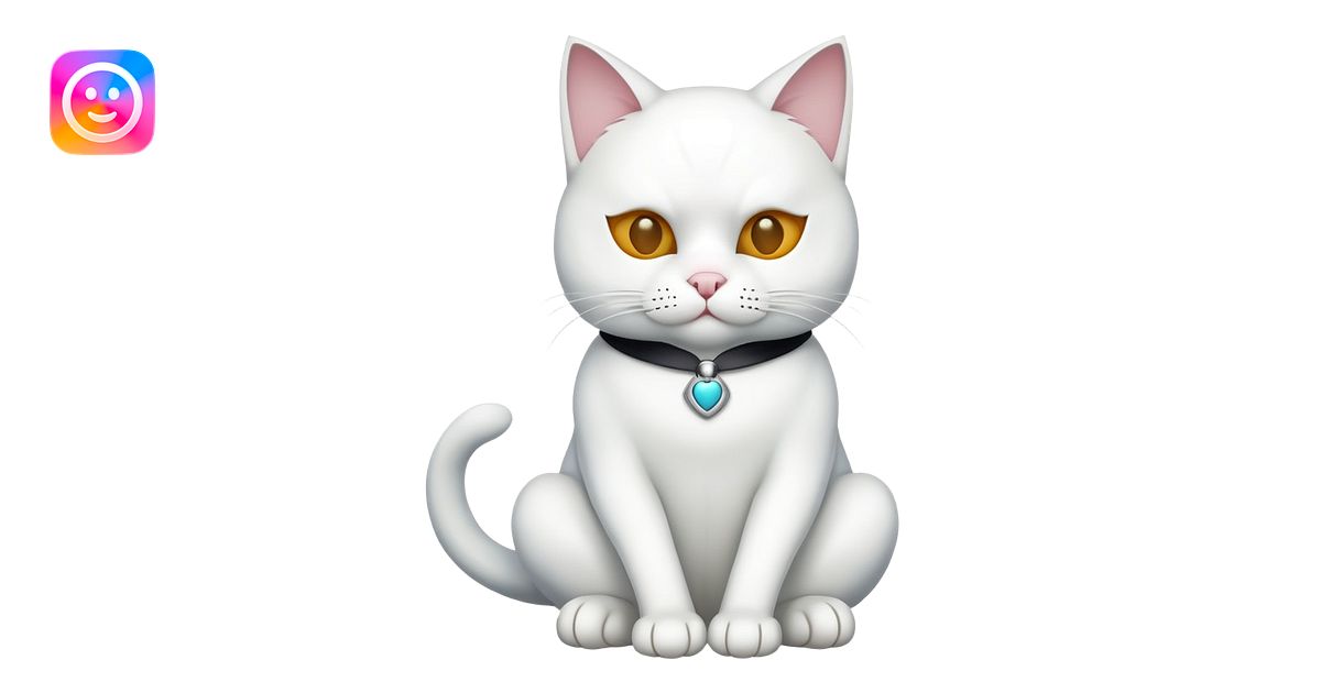 white cat sitting with a mask full body emoji | AI Emoji Generator