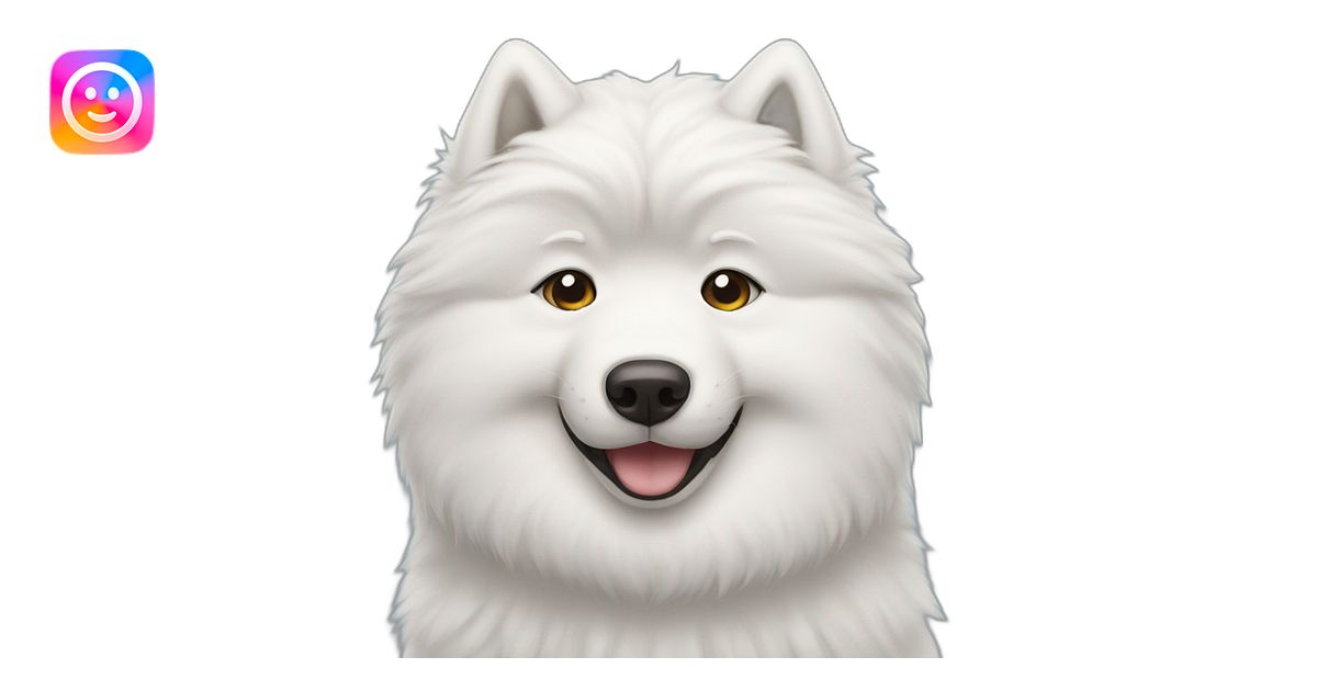 Crying samoyed emoji | AI Emoji Generator