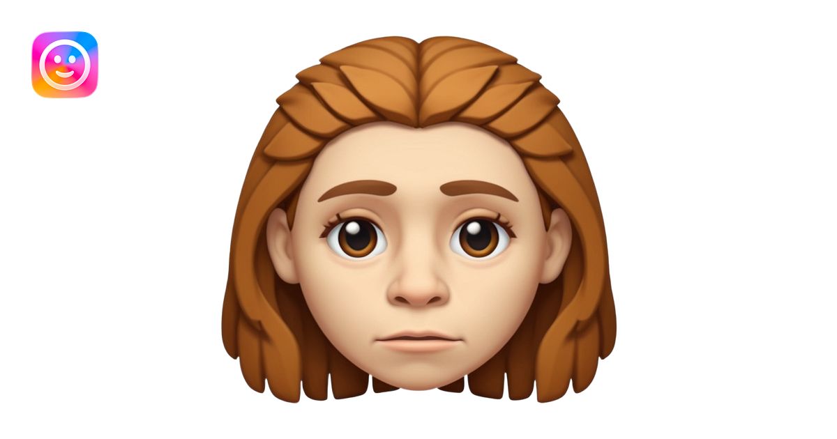 slack jawed female neanderthal emoji | AI Emoji Generator