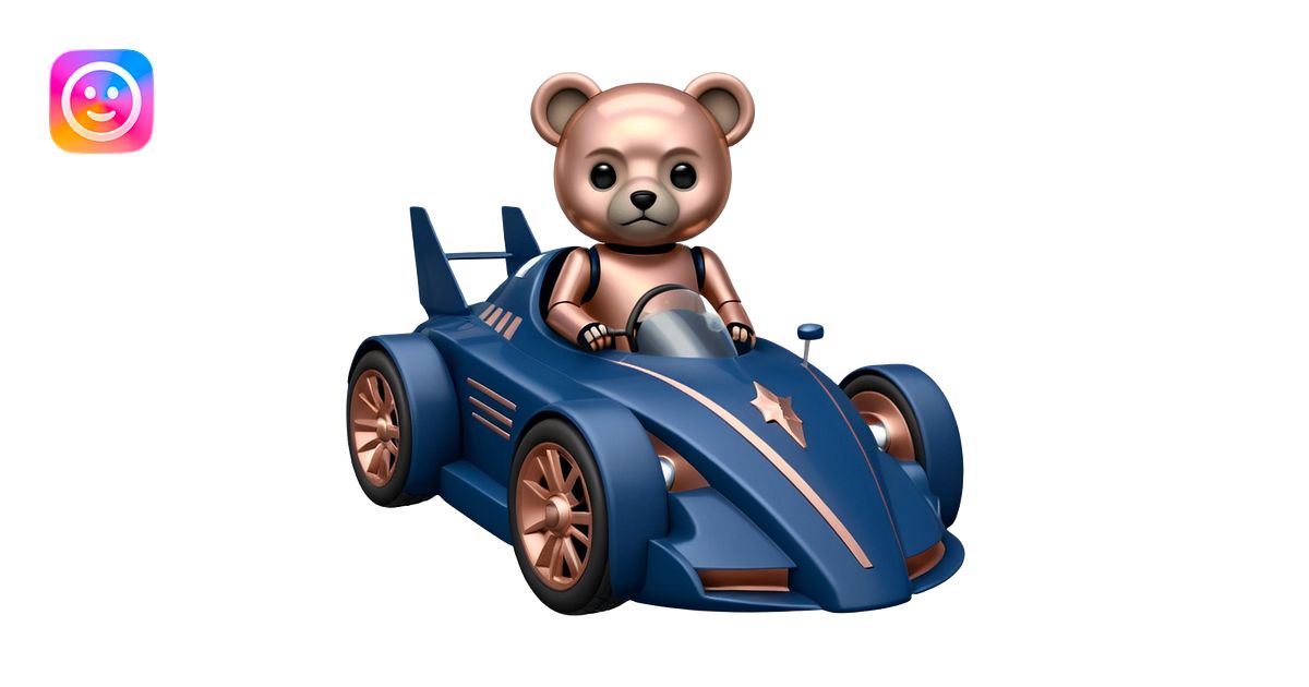 Carbonized Metallic dark blue and rosegold-accented racing car for ...