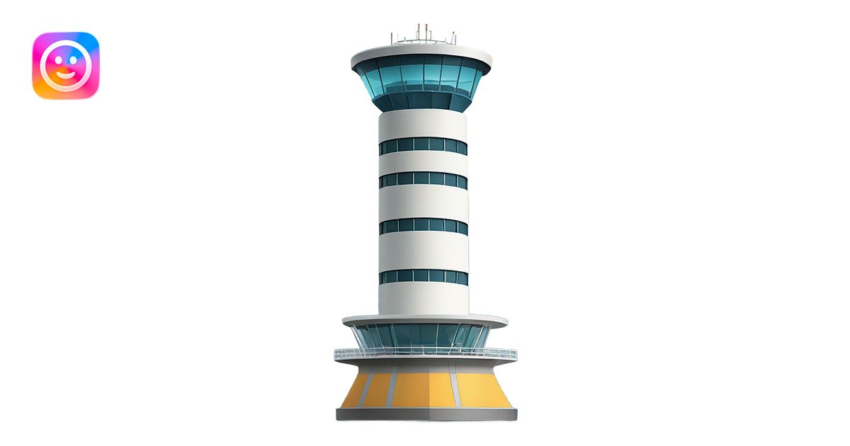 airport control tower, full height, typical popular shape emoji | AI ...