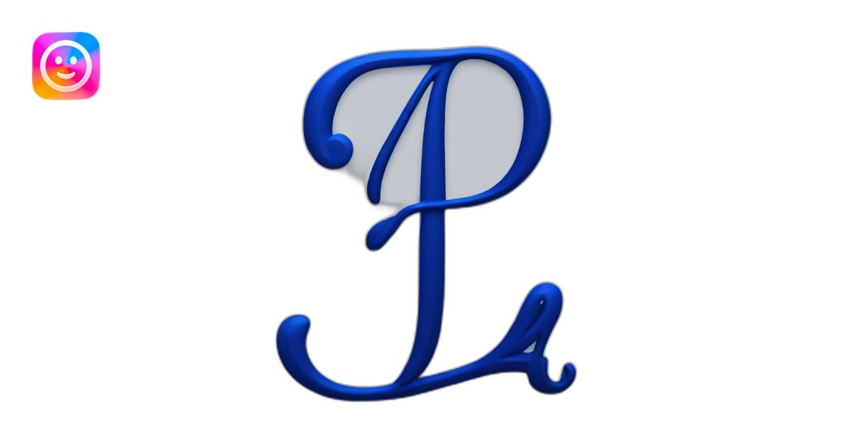 beautiful cursive capital A in royal blue colour emoji | AI Emoji Generator