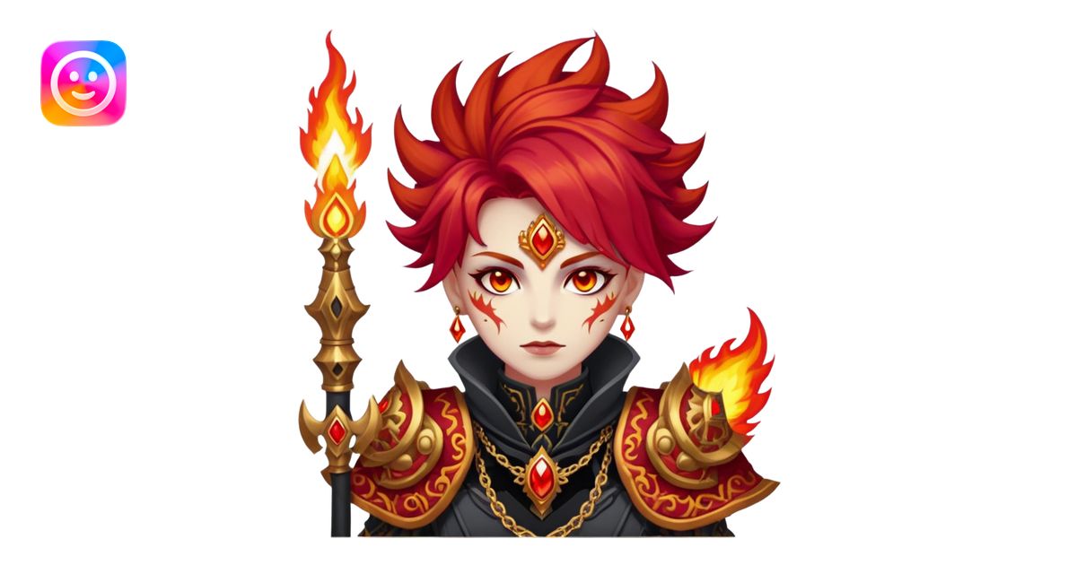 Mavuika The Pyro Archon from Genshin Impact emoji | AI Emoji Generator
