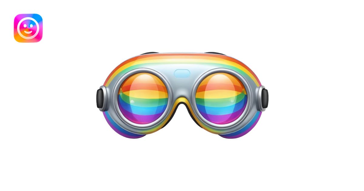 silver simulation rainbow goggles emoji | AI Emoji Generator