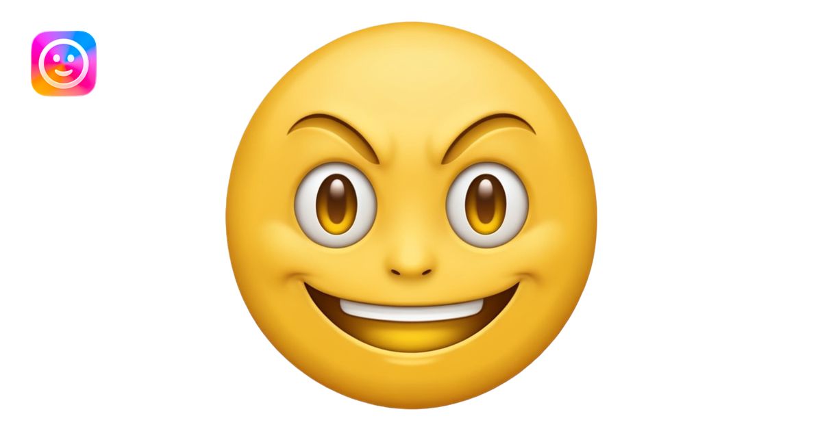 Classic Emoji making an evil smiling face emoji | AI Emoji Generator
