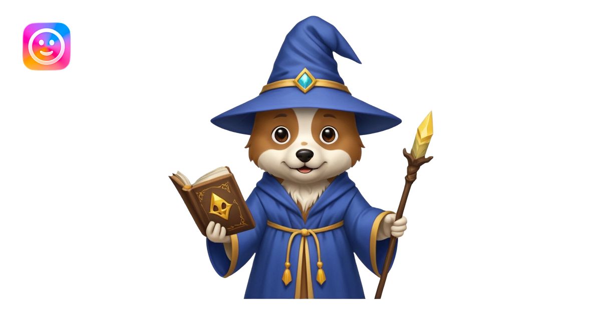 Dog wizard emoji | AI Emoji Generator