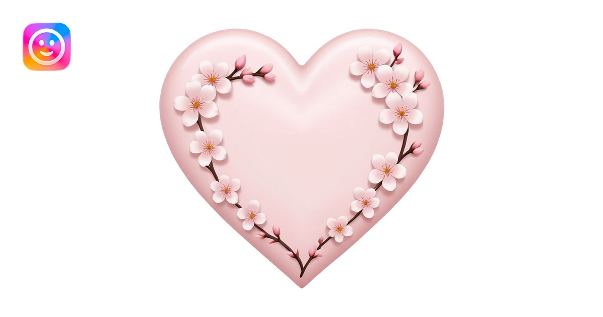white heart emoji with subtle sakura petal texture emoji | AI Emoji ...